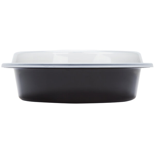Pactiv Newspring NC723B 24 oz. Black 7" VERSAtainer Round Microwavable ...