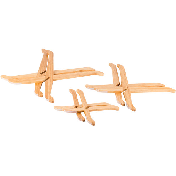 Tablecraft RFTT3BAM 3-Piece Fold-A-Way Bamboo Riser Set