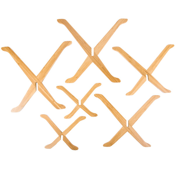 Tablecraft RFTT3BAM 3-Piece Fold-A-Way Bamboo Riser Set