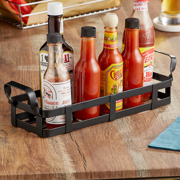 American Metalcraft BWC12 Black Rectangular Condiment Caddy - 12 3/4" x ...
