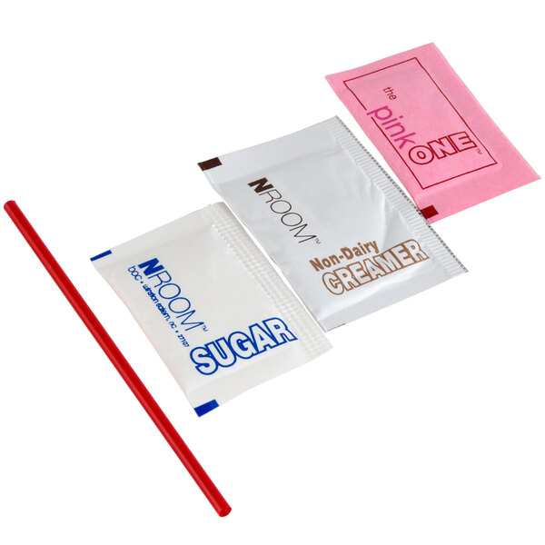 Single Serve Clear Plastic Coffee Condiment Kit in Bulk