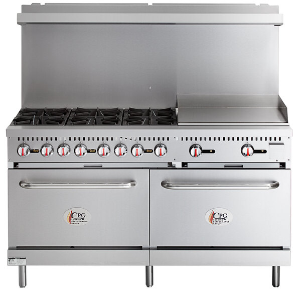 CPG Natural Gas 6 Burner Range w/ Griddle & 2 Ovens