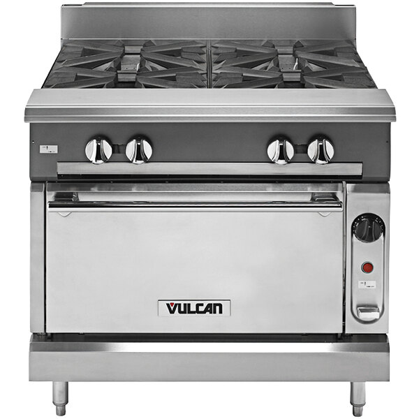 Vulcan V4B36S-NAT V Series Natural Gas 4 Burner 36" Heavy-Duty Range ...