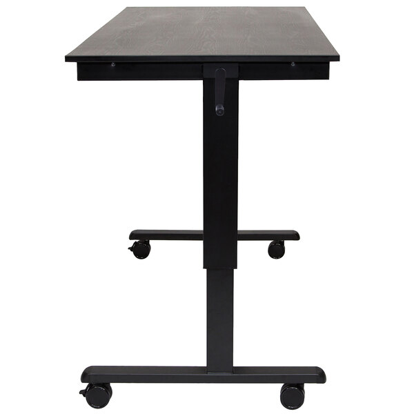 Luxor STANDCF60-BK/BO Adjustable Standing Desk with Black Steel Frame ...