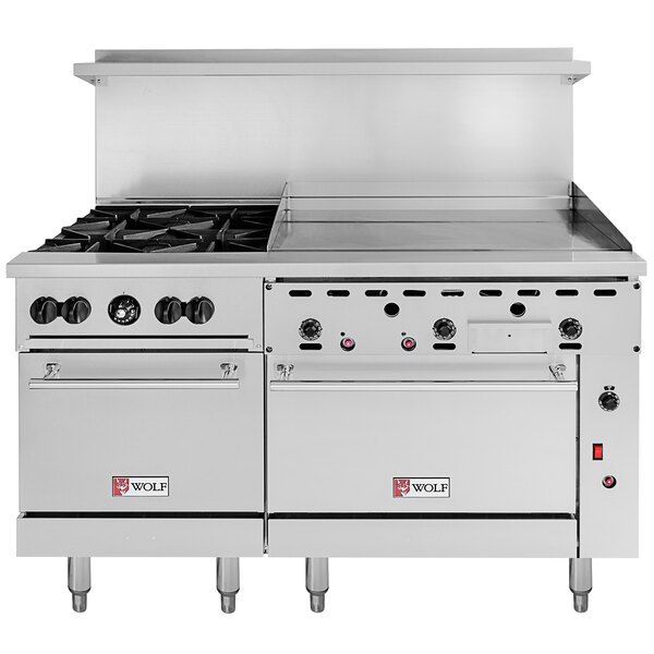 Wolf C60SC-4B36GN Challenger XL Series 60" Manual Range with Oven ...