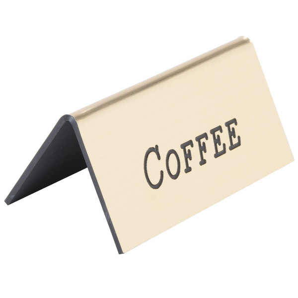 Cal-Mil 228-1-11 Gold Coffee Beverage Tent - 3" x 1" x 1 1/2"