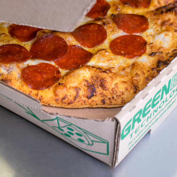 GreenBox 16" x 16" x 2" Corrugated Pizza Box with Built-In Plates and ...