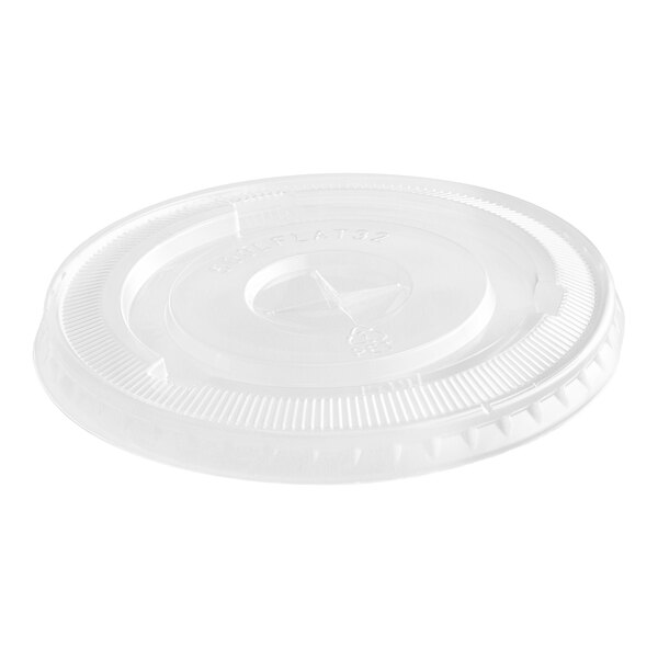 Choice Clear Plastic Flat Lid with Straw Slot - 32 oz. - 500/Case