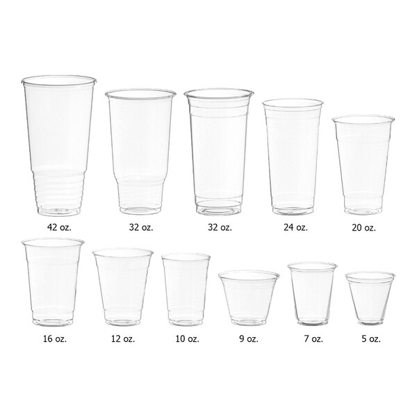 Choice 10 oz. Clear PET Plastic Cold Cup - 50/Pack
