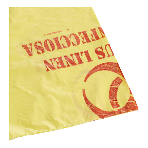 44 Gallon 17 Microns 37" x 50" High Density Yellow Infectious Linen ...