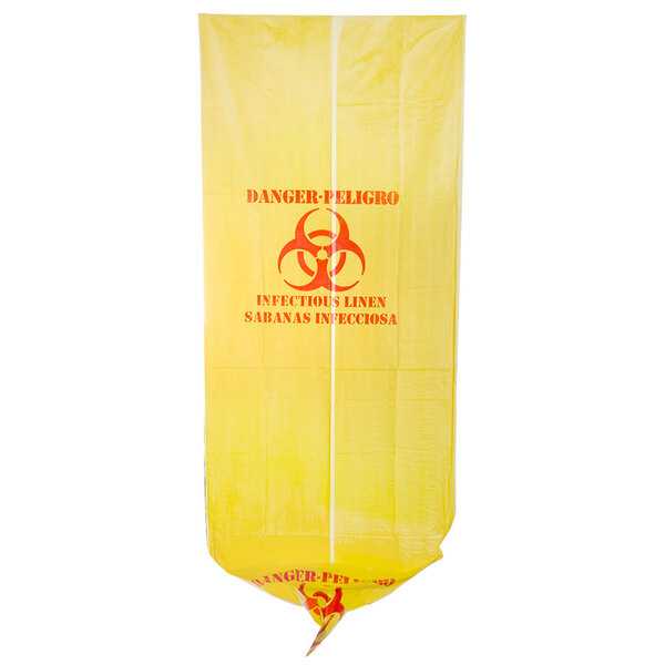 44 Gallon 17 Microns 37" x 50" High Density Yellow Infectious Linen ...