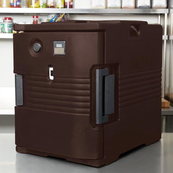 Cambro Ultra Pan Carrier® Dark Brown Front Loading Insulated Electric ...