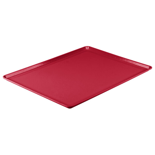 Cambro 1520D510 15" x 20" Signal Red Fiberglass Dietary Tray - 12/Case