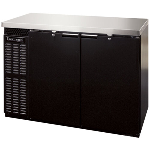 Continental Refrigerator BB50SNPT 50" Black Shallow Depth Pass-Through ...