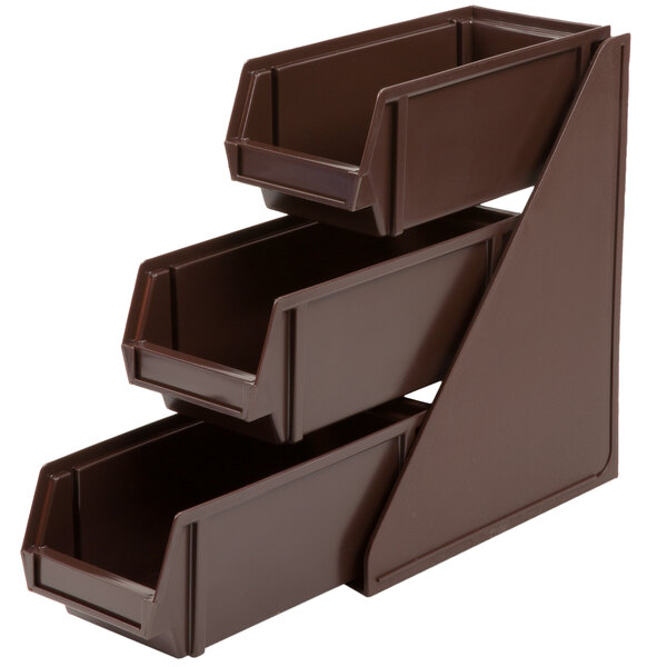 Vollrath 4843-01 Traex® Brown Self-Serve Condiment Bin Stand Set with 3 ...