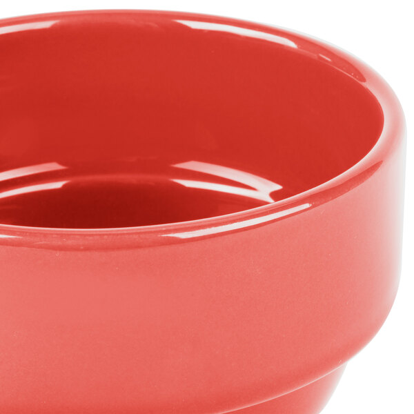Libbey 903045370 Cantina 8 oz. Cayenne Uncarved Porcelain Stackable ...