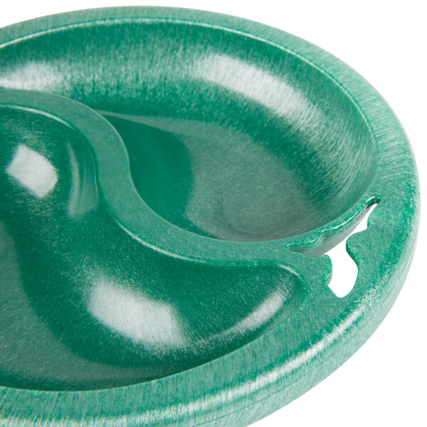 HS Inc. HS1070 Chile Doble 9 oz. Green Divided Plastic Bowl - 24/Case