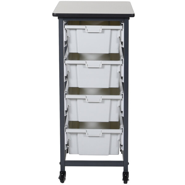 Luxor MBS-SR-4L Mobile Bin Storage Unit - 4 Large Bin Capacity