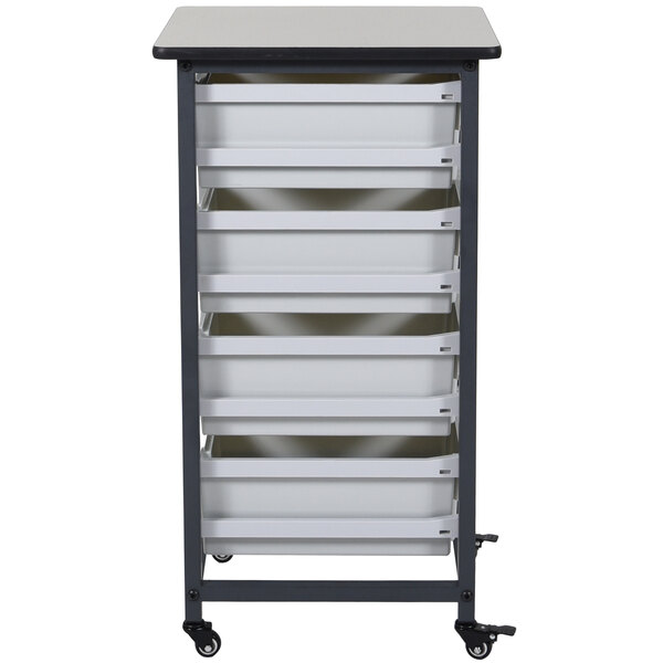 Luxor MBS-SR-4L Mobile Bin Storage Unit - 4 Large Bin Capacity