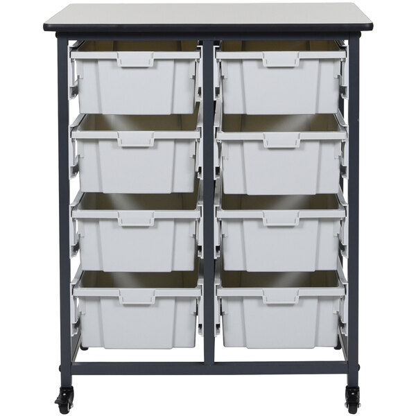 Luxor MBS-DR-8L Mobile Bin Storage Unit - 8 Large Bin Capacity