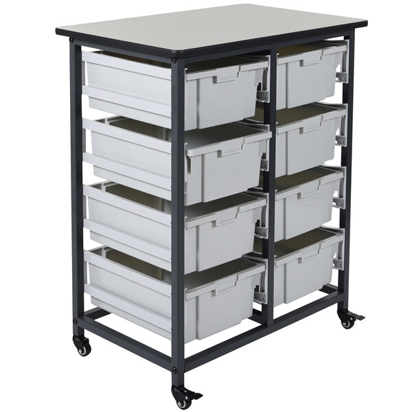 Luxor MBS-DR-8L Mobile Bin Storage Unit - 8 Large Bin Capacity