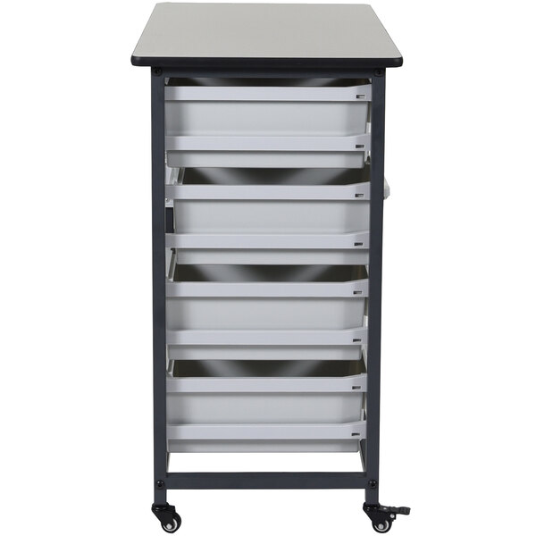 Luxor MBS-DR-8L Mobile Bin Storage Unit - 8 Large Bin Capacity