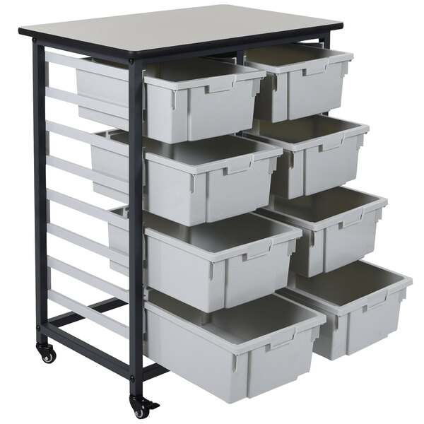 Luxor MBS-DR-8L Mobile Bin Storage Unit - 8 Large Bin Capacity