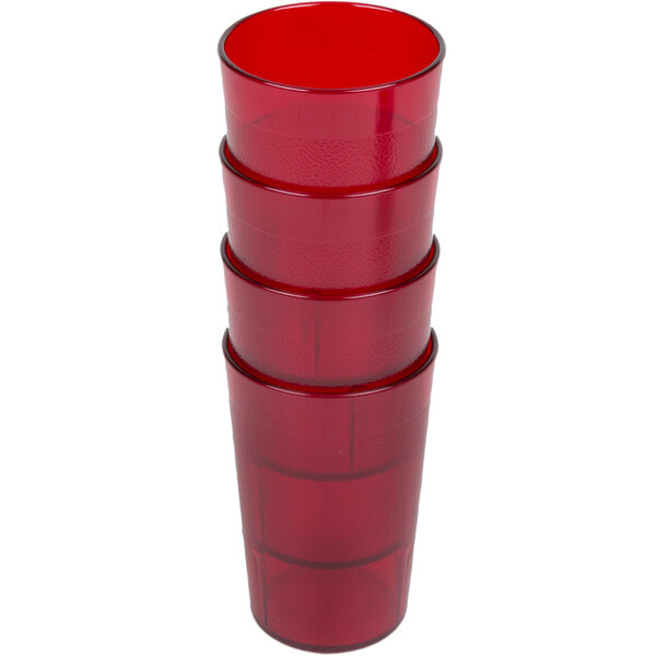 Cambro 800P156 Colorware 7.8 oz. Ruby Red Customizable SAN Plastic ...