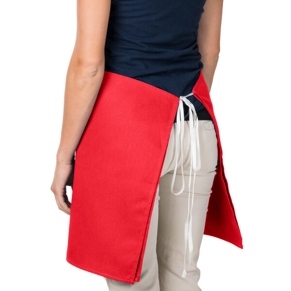 Intedge Red Poly-Cotton 4-Way Waist Apron - 38" x 34"