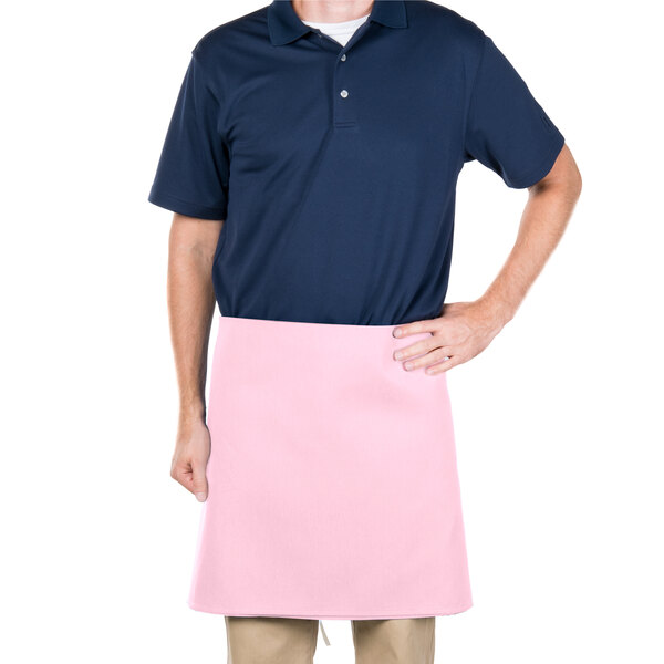 Intedge Pink Poly-Cotton 4-Way Waist Apron - 38" x 34"