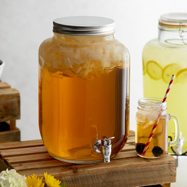 Mason Jar Beverage Dispenser - 2 Gallon, Glass