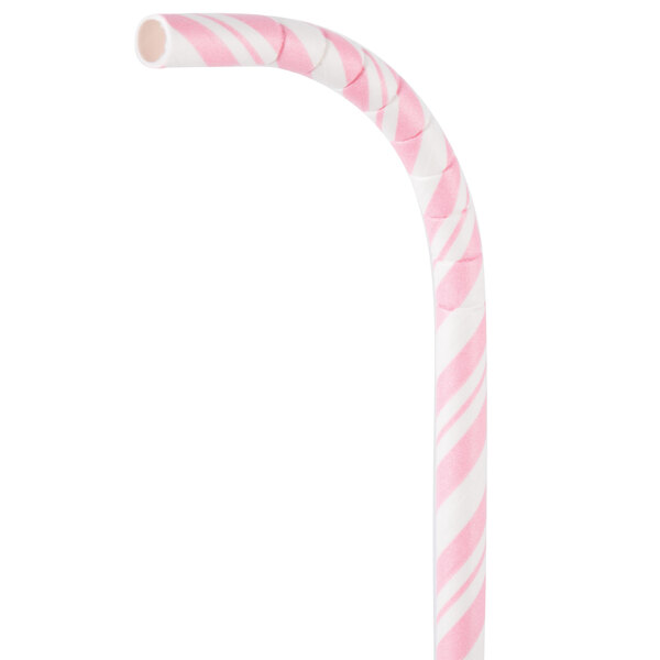 Creative Converting 091042 7 3/4" Jumbo Classic Pink / White Stripe ...