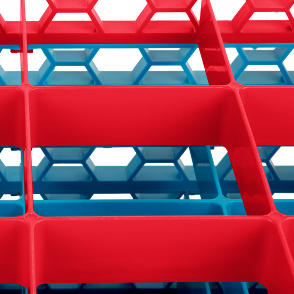 Carlisle RG16-5C410 OptiClean 16 Compartment Red Color-Coded Glass Rack ...