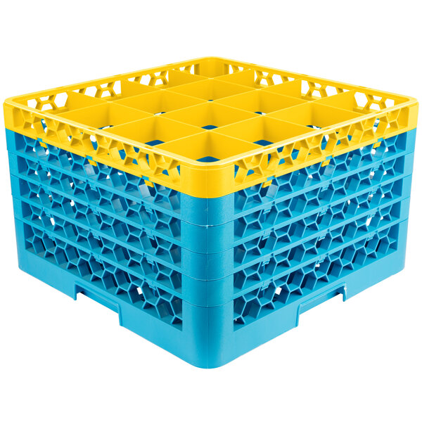 Carlisle RG16-5C411 OptiClean 16 Compartment Yellow Color-Coded Glass ...