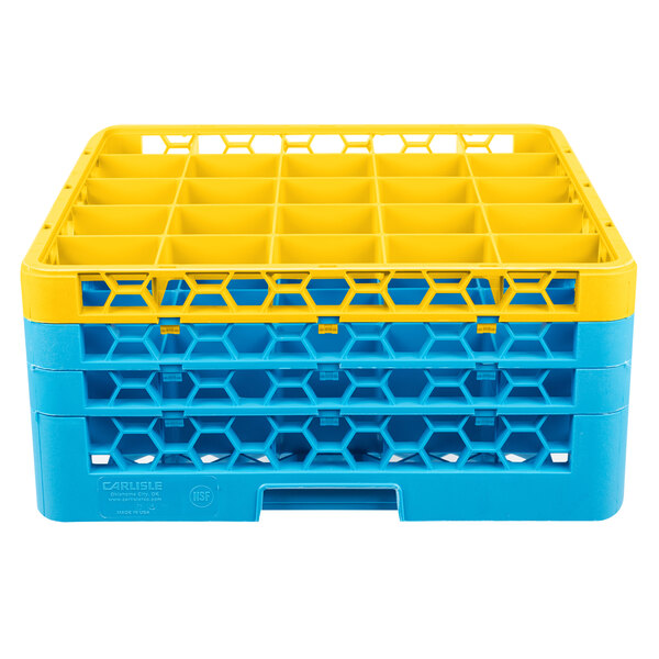 Carlisle RG25-3C411 OptiClean 25 Compartment Yellow Color-Coded Glass ...