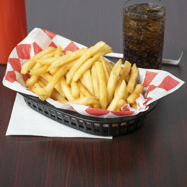 Tablecraft 1073BK 9 1/4" x 6" x 1 1/2" A La Carte Black Plastic Oval ...