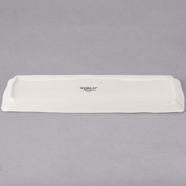 Libbey Farmhouse 16" x 5 3/4" Rectangular Cream Long Porcelain Tray ...