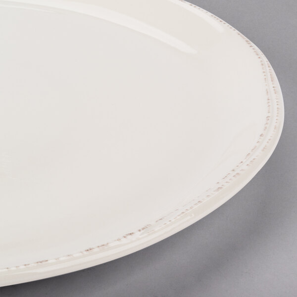 Libbey Farmhouse 13 1/2" Round Cream Porcelain Platter / Pizza Plate ...