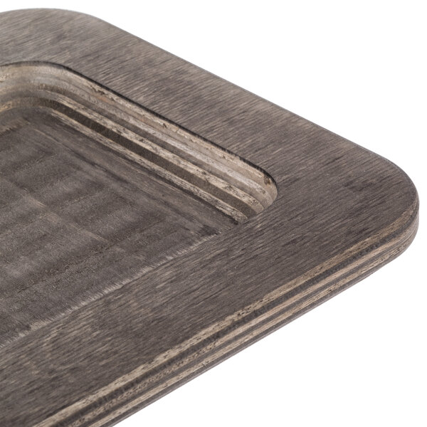 Lodge UMSRC 7 1/2" x 6" Rectangular Wood Underliner with Walnut Finish