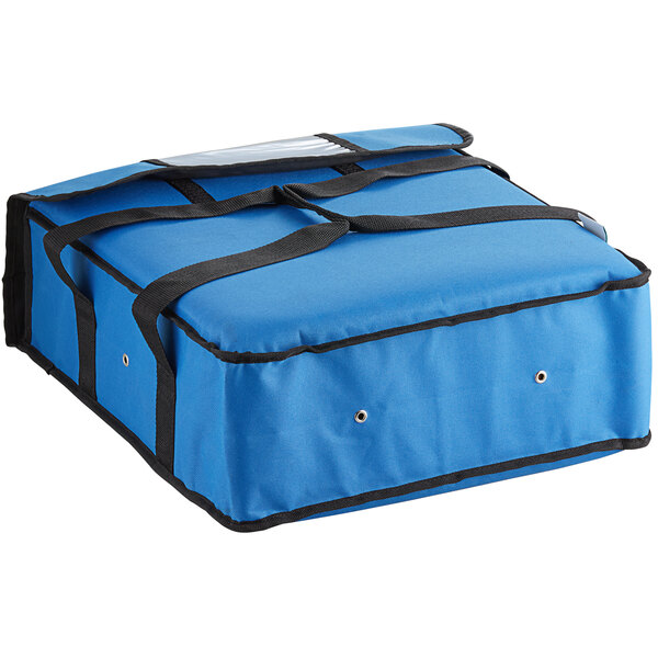 Choice Insulated Pizza Delivery Bag Blue Nylon 18" x 18" x 5 1/2 ...