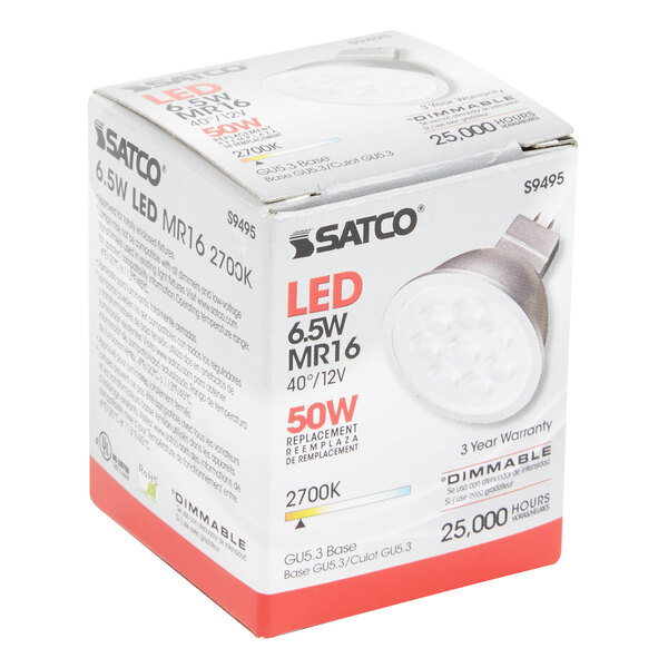 Satco S9495 6.5 Watt (50 Watt Equivalent) Warm White LED Reflector ...
