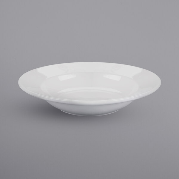 Acopa 16 oz. Bright White Wide Rim Rolled Edge Rim Stoneware Soup and ...