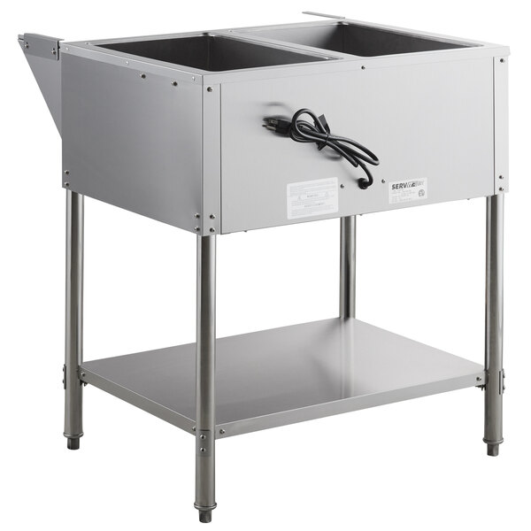 ServIt 2 Well Electric Steam Table (Open Well & Undershelf)