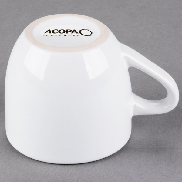 Acopa 3.5 oz. Rolled Edge Bright White Stoneware Espresso Cup - 36/Case