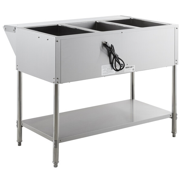 ServIt 3 Pan Electric Steam Table (Open Well & Undershelf)