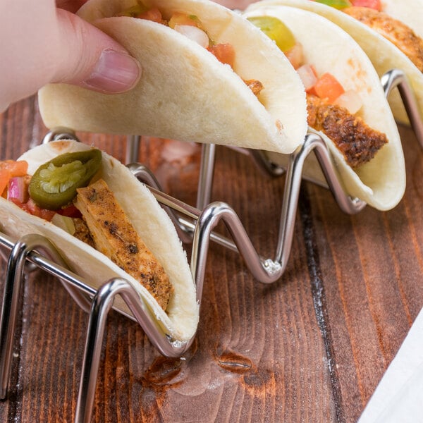 Clipper Mill by GET 4-81856 18 1/2" Stainless Steel Taco Stand with 11 ...