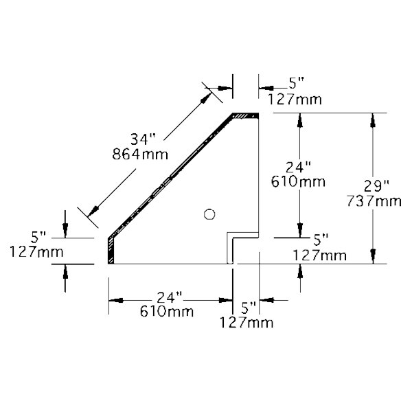 Eagle Group 45ICWB-24 Spec-Bar 45 Degree Inner Corner Workboard