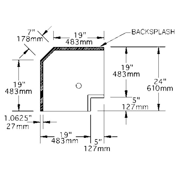 Eagle Group 90ICWB-19 Spec-Bar 90 Degree Inner Corner Workboard