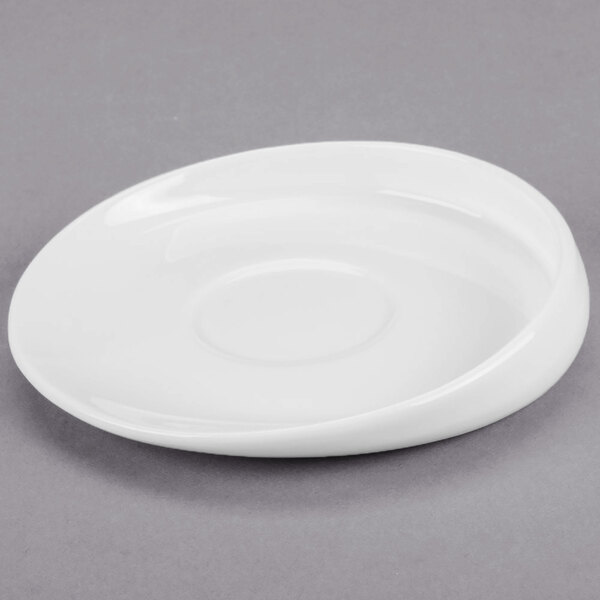 Libbey 905356124 Slenda Verve 4 1/4" Round Royal Rideau White Porcelain ...