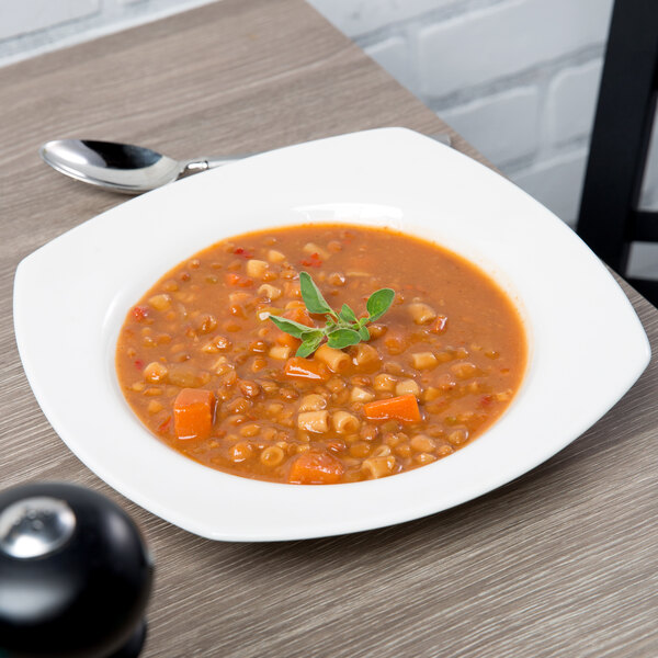 Libbey Slenda 14 oz. Royal Rideau White Square Porcelain Deep Rimmed ...